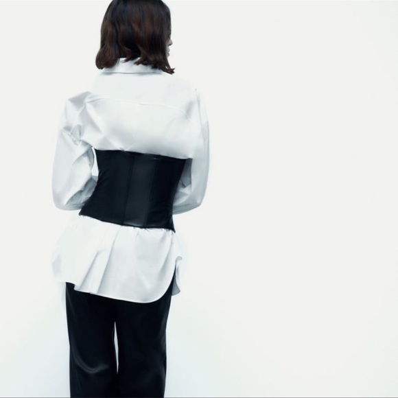 Zara | Tops | Zara Faux Leather Corset Top | Poshmark